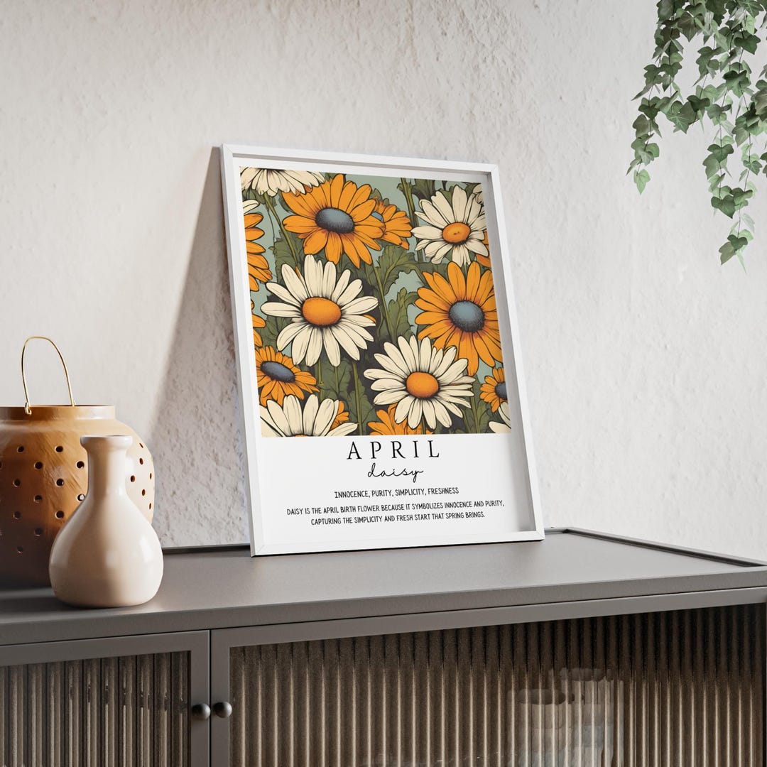 Daisy April Birth Month Flower Watercolor Daisy Wall Art Unique Decor