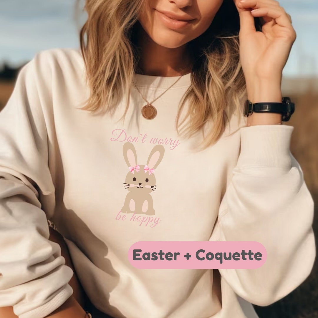 Coquette Bunnies Aesthetic Trendy Sweatshirt Cute Bunny Sweater ...