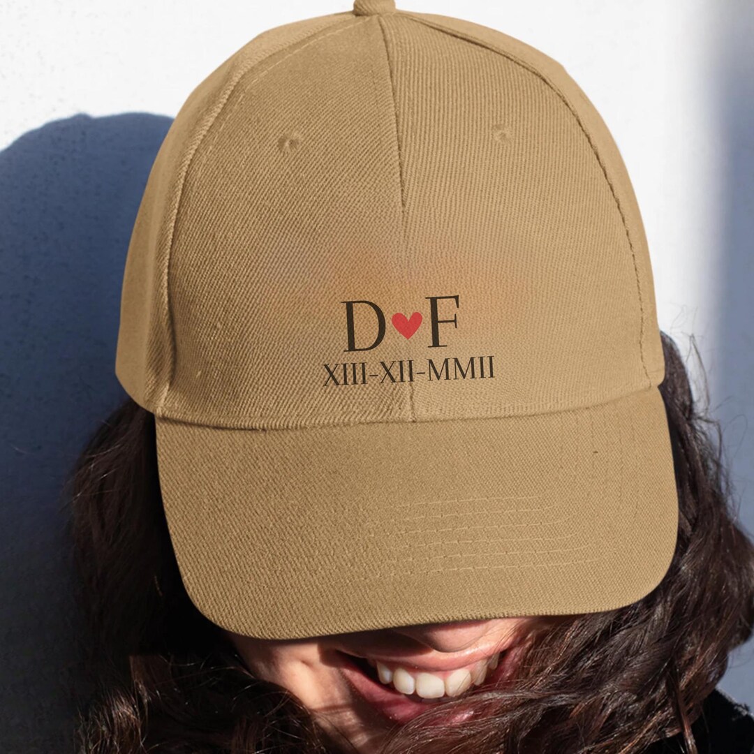 Two Initial With Heart Embroidered Custom Hats, Personalized Hat, Gift ...