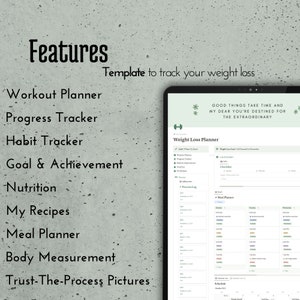 Weight Loss Planner Notion Template: Editable Weight Loss Tracker ...