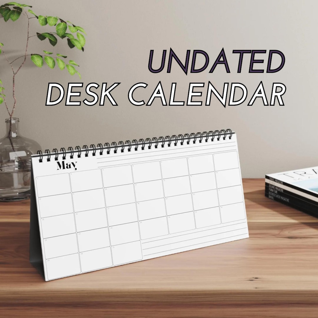 Undated Desk Calendar Standing No Date Calendar Desktop Planner Undated ...