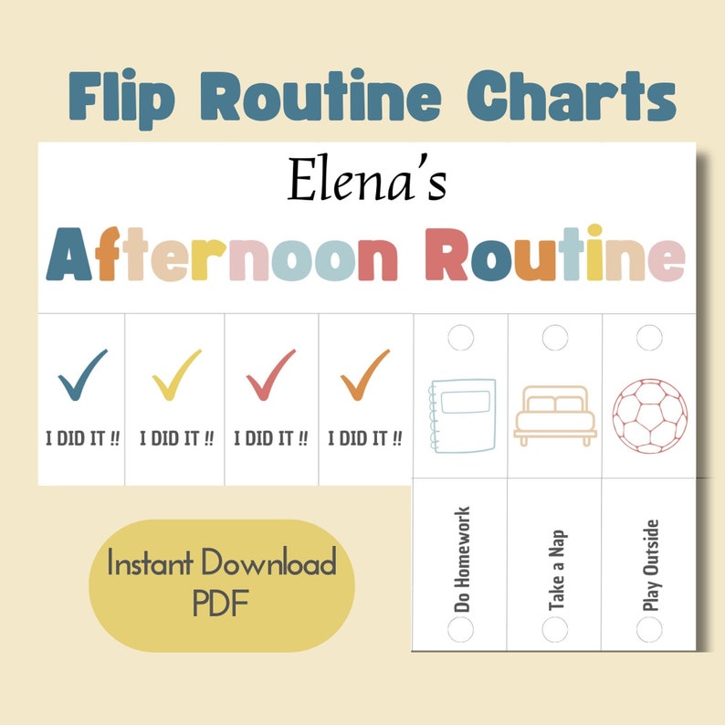 Routine Flip Chart Printable, Chore Flip Routine Morning Flip Chart ...