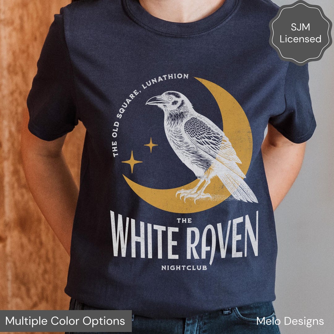 White Raven Licensed Shirt SJM Merch Crescent City Fantasy Clothes Ruhn ...
