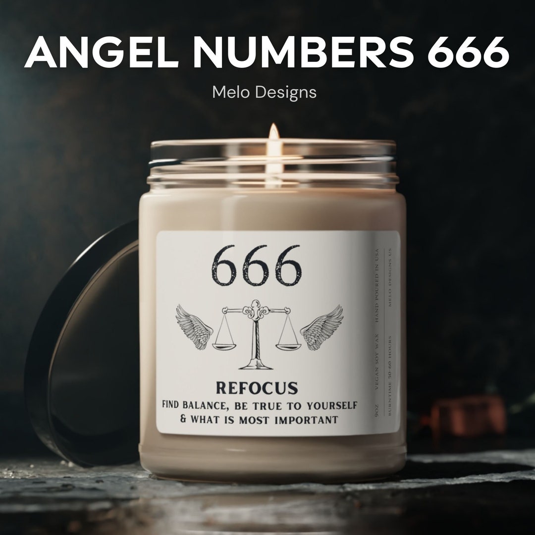 666 Angel Numbers Candle Refocus Soy 9oz Divination Gift Her ...