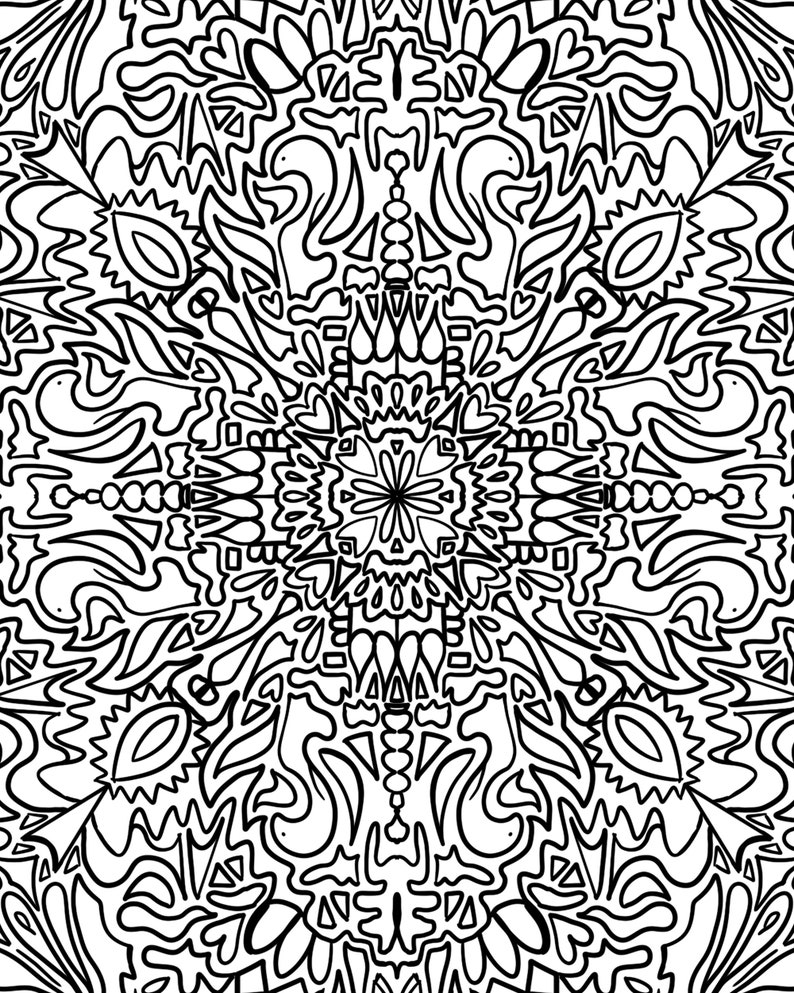 Mandala Style Coloring Page | Hand-drawn - Etsy