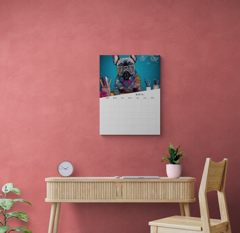 Printable Frenchie Calendar - Digital Download (no Year or Dates - You ...