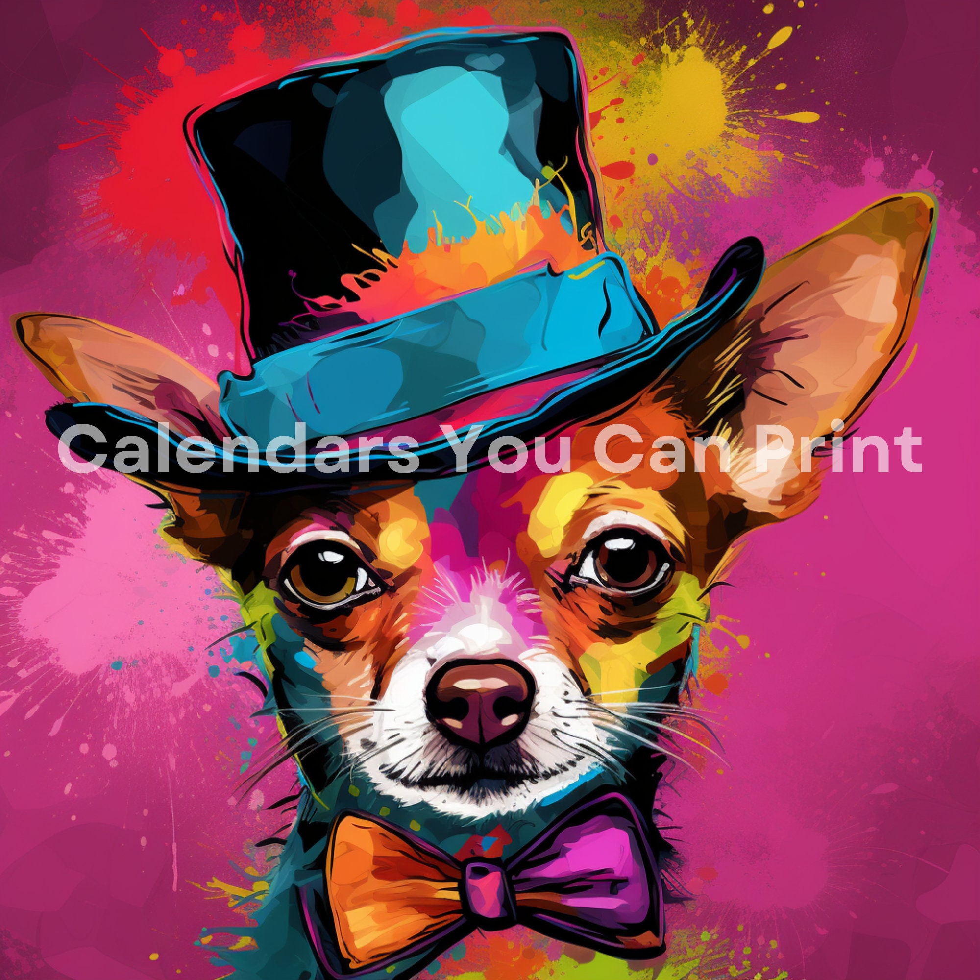 Printable Chihuahua Calendar - Digital Download (no Year or Dates - You ...