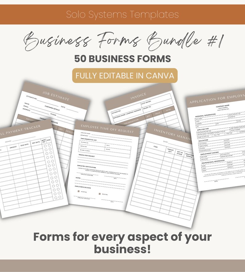 Business Bundle Templates Invoice Template Business Forms Order Form ...