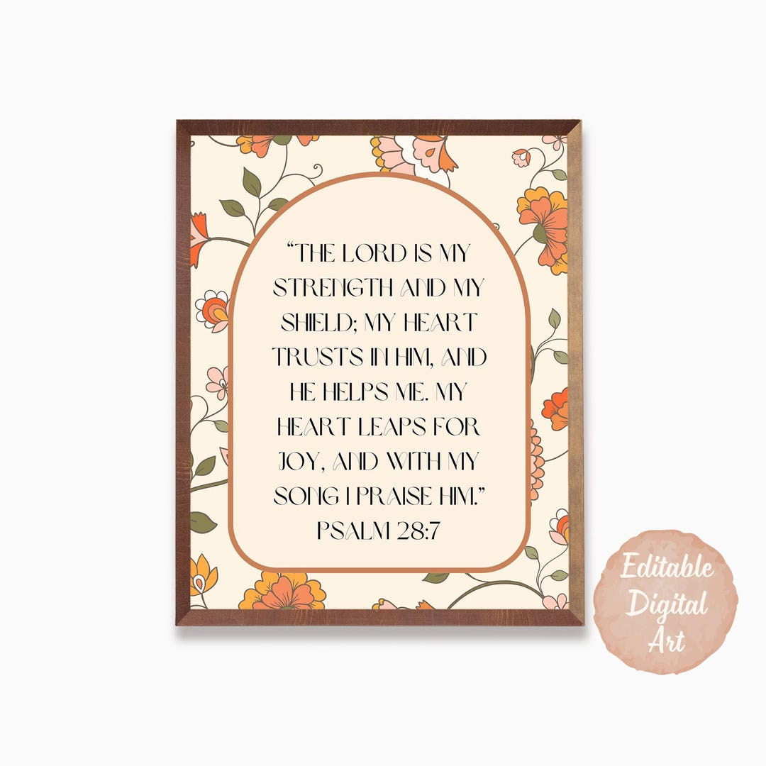 8x10 Retro Bible Verse Print Retro Bible Verse Nursery Print, Christian ...