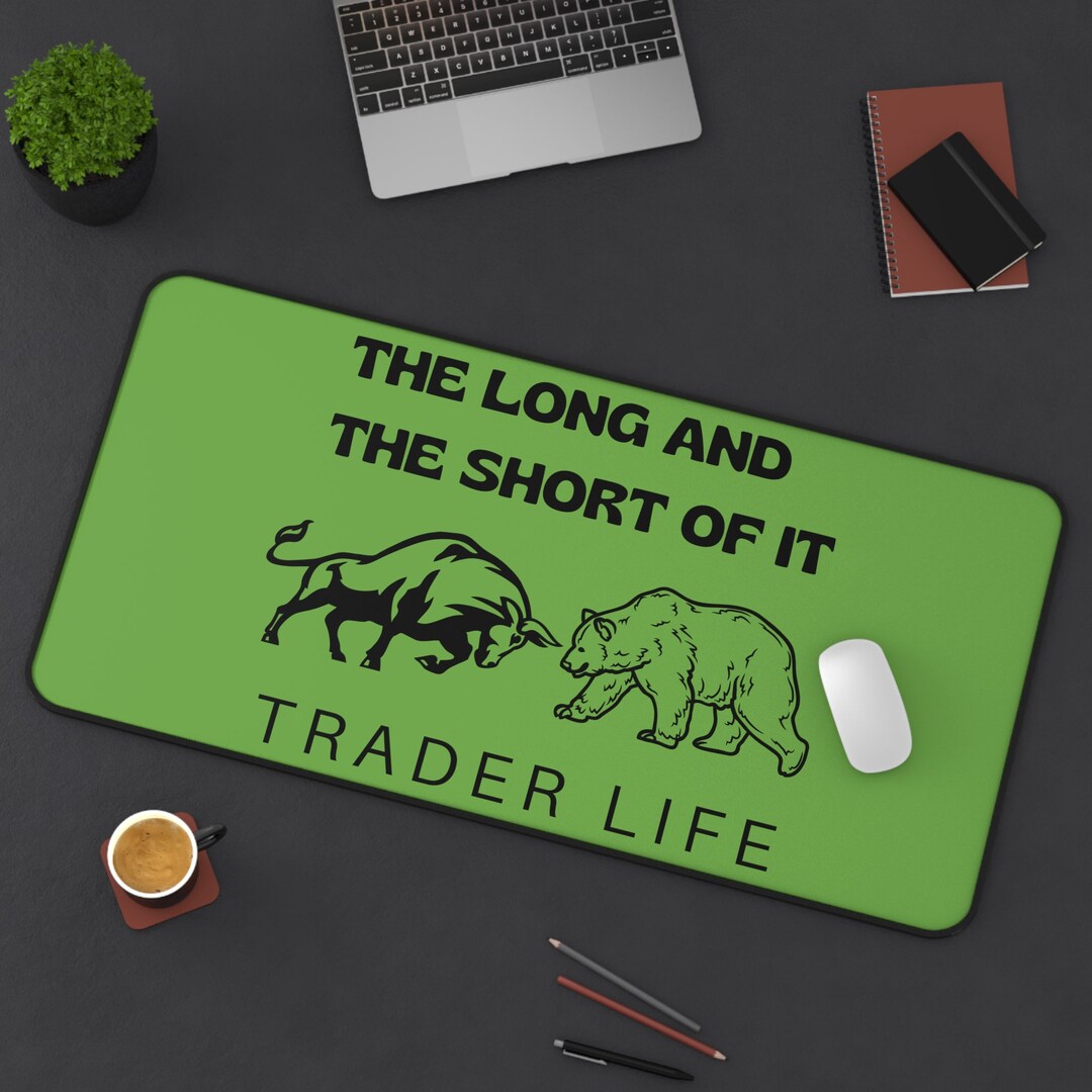 Stock Market Mouse Pad, Trader Life Desk Mat, Bull and Bear Wall Street ...