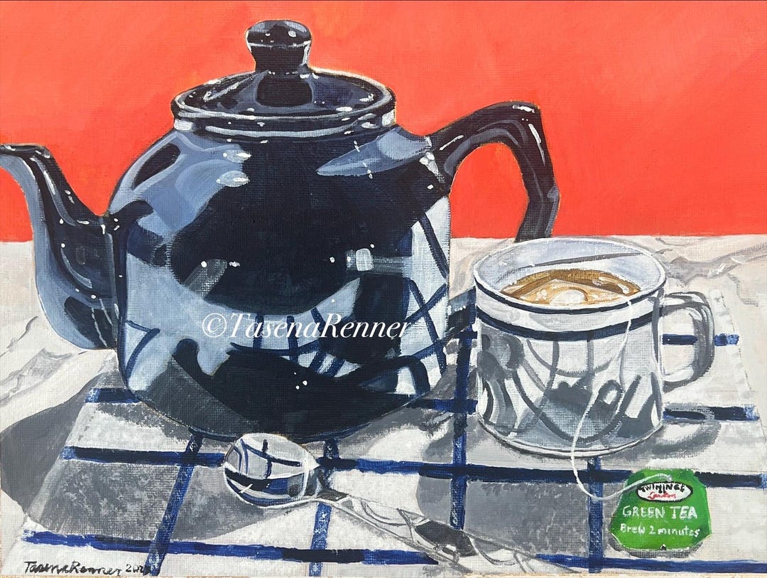 Blue Teapot| Original Still Life Tea Pot| Tea Art| Wall Decor - Etsy