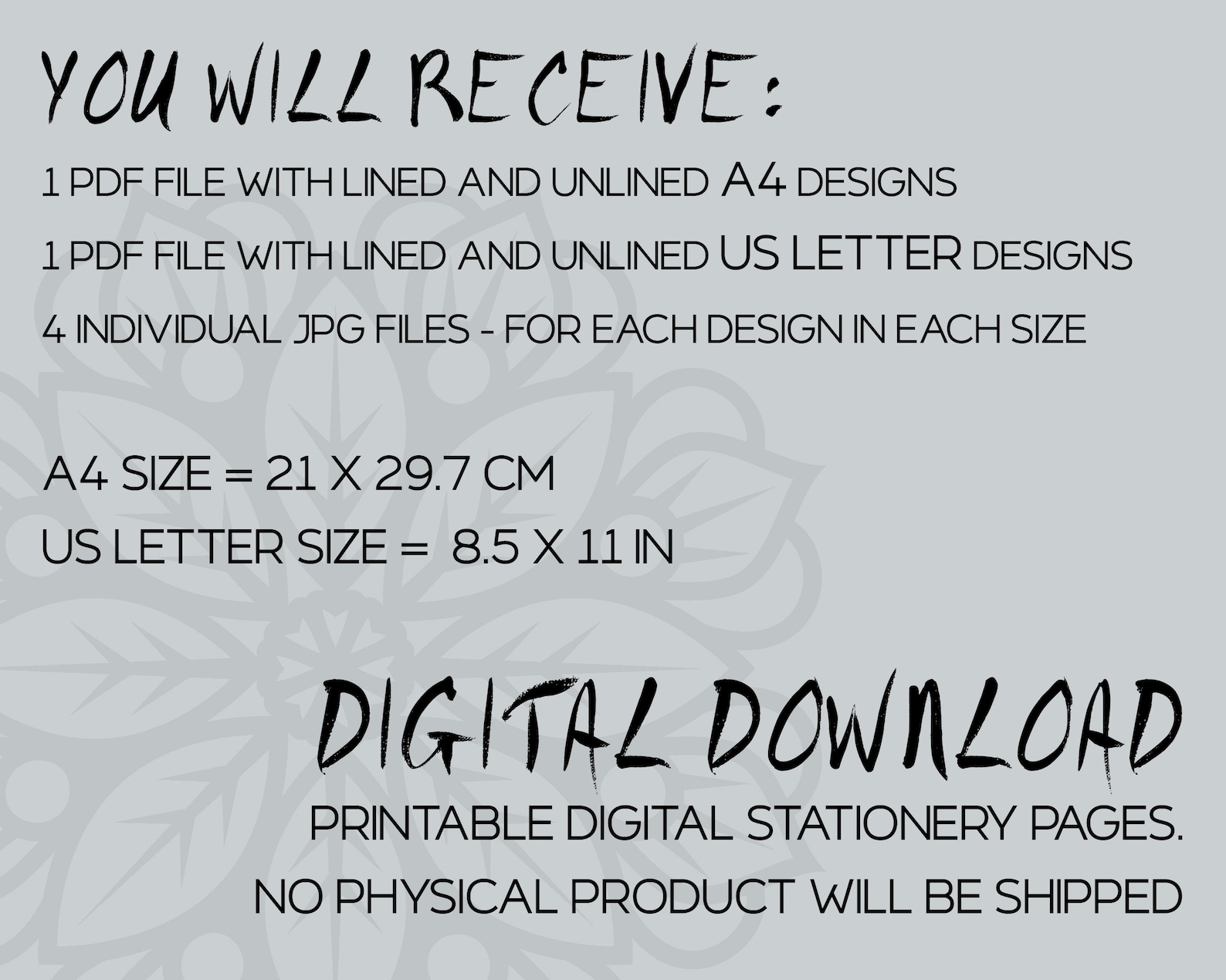 INSTANT DOWNLOAD Stationary Paper Pack, Printable Digital Sheets ...