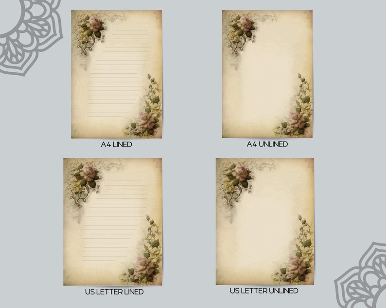 INSTANT DOWNLOAD Stationary Paper Pack, Printable Digital Sheets ...