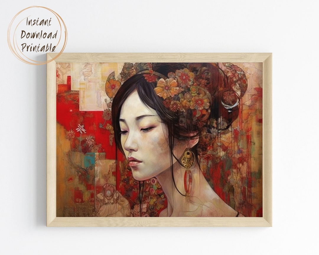 DIGITAL DOWNLOAD - Asian Woman Print, Beautiful Women Printable ...
