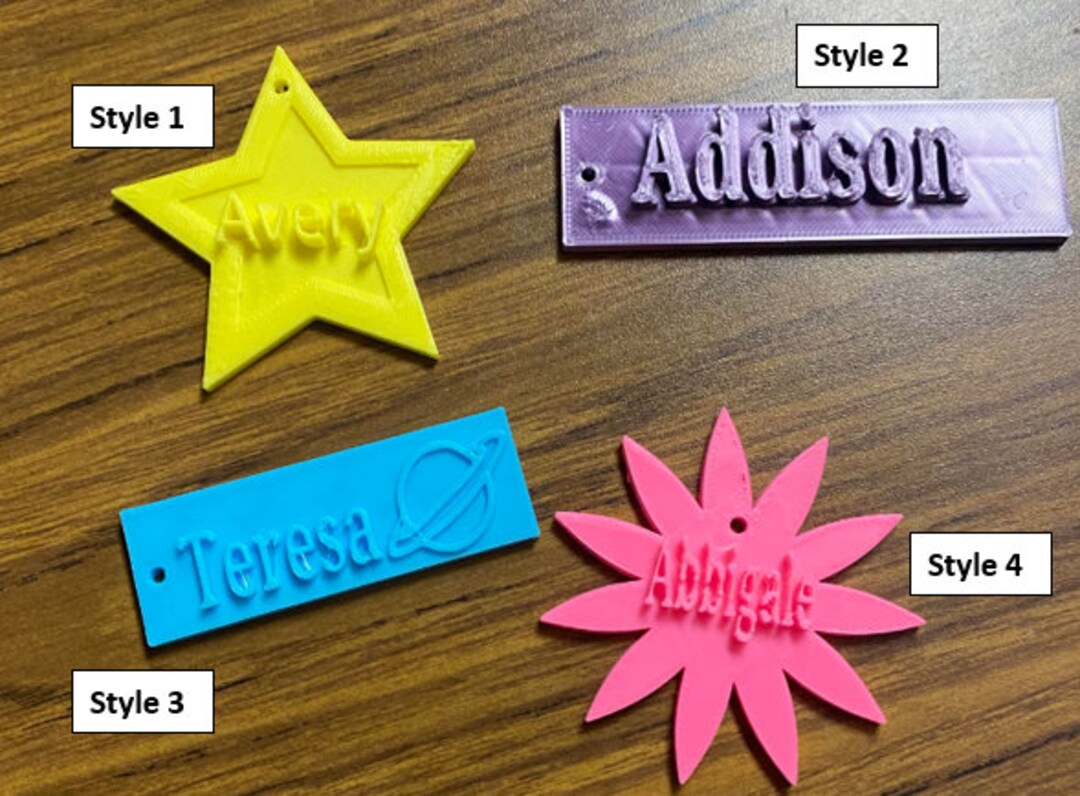 Girls Backpack Keychain 3D Printed Nametag - Etsy