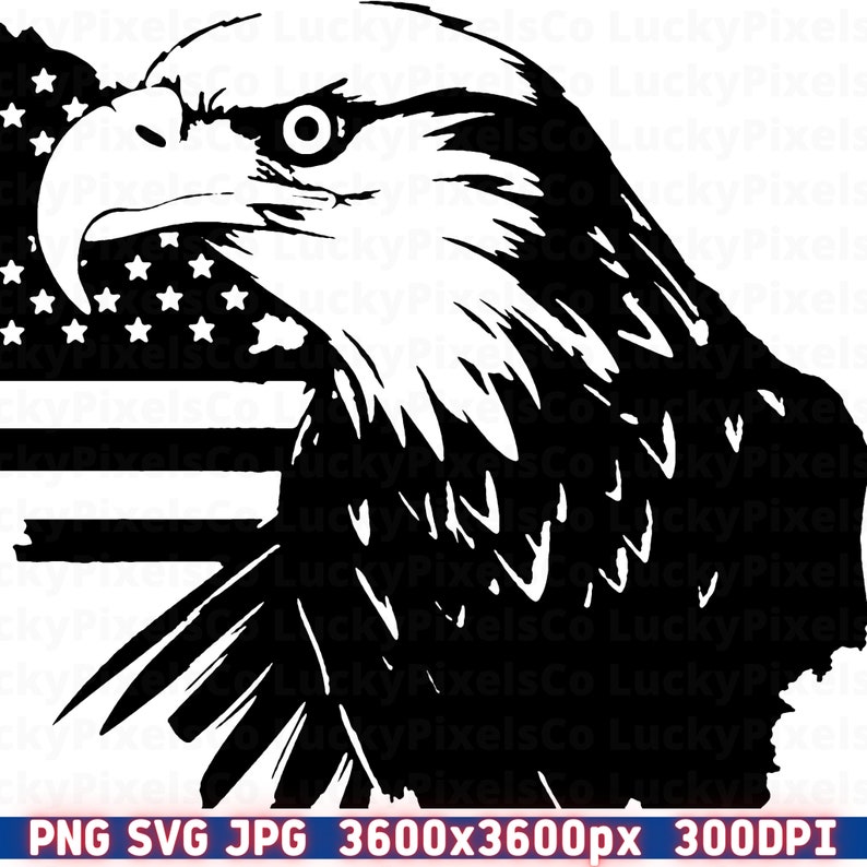 Eagle & American Flag SVG, 3600x3600 Px, 300 DPI, Vector Image, Eagle ...