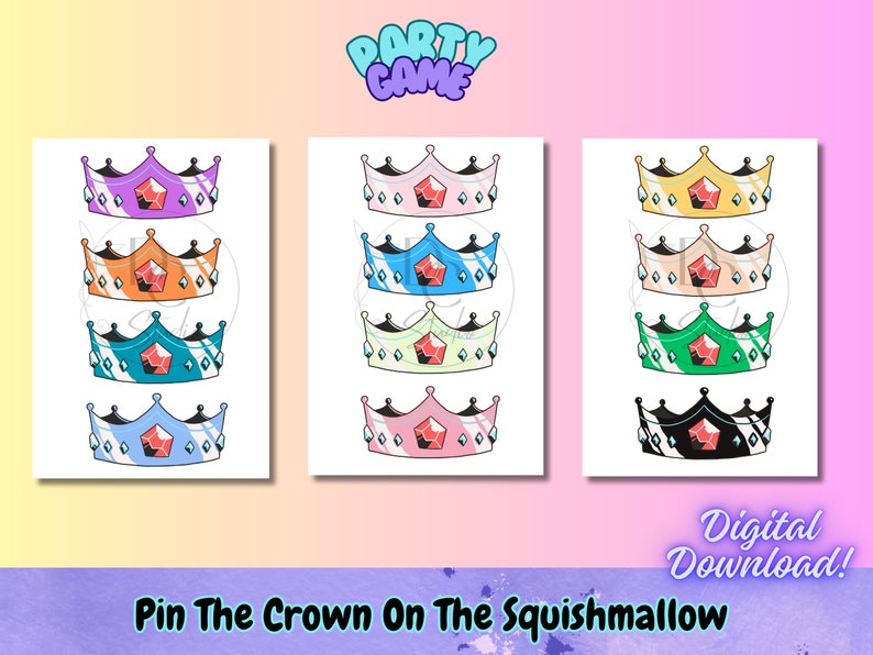 Squishmallow Birthday Game, Printable Party Poster and Birthday Crown ...