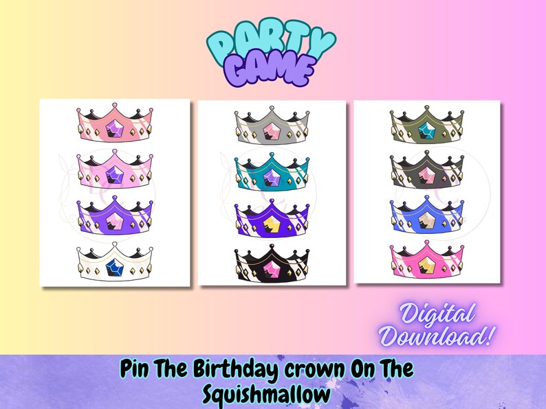 Squishmallow Birthday Game, Printable Party Poster and Birthday Crown ...