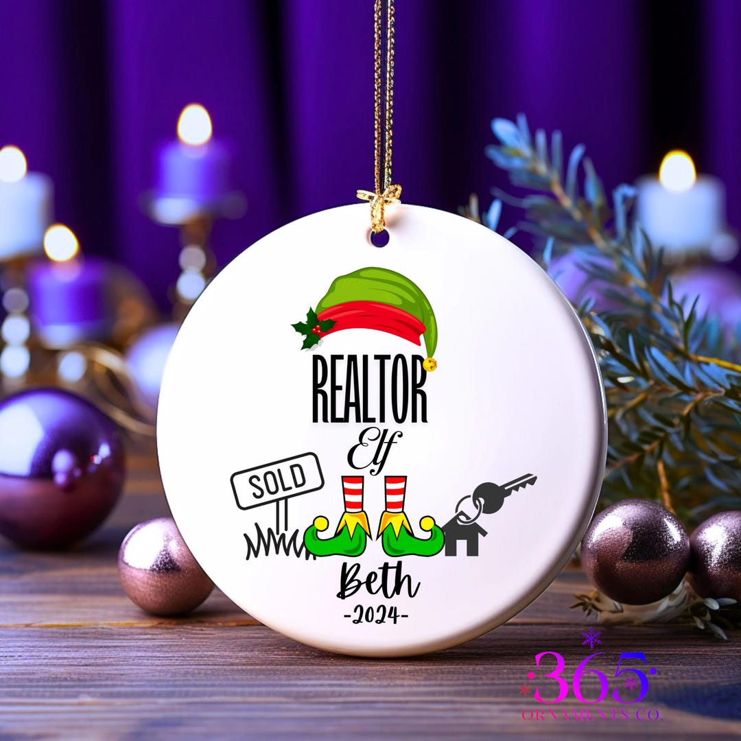 Realtor Elf Ornament 2024, Personalized Real Estate Gift - Etsy