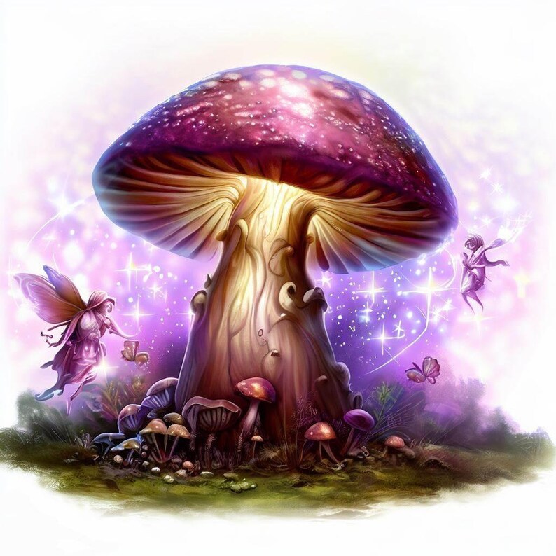 Mystical Mushroom Clipart Bundle With Transparent Backgrounds - Etsy