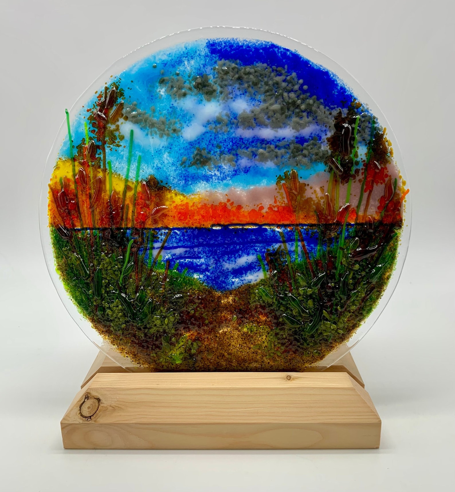 Fused Glass Art beach Sunset - Etsy