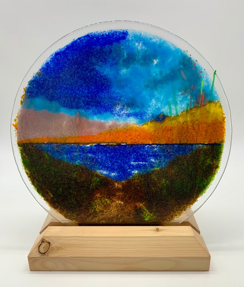 Fused Glass Art beach Sunset - Etsy