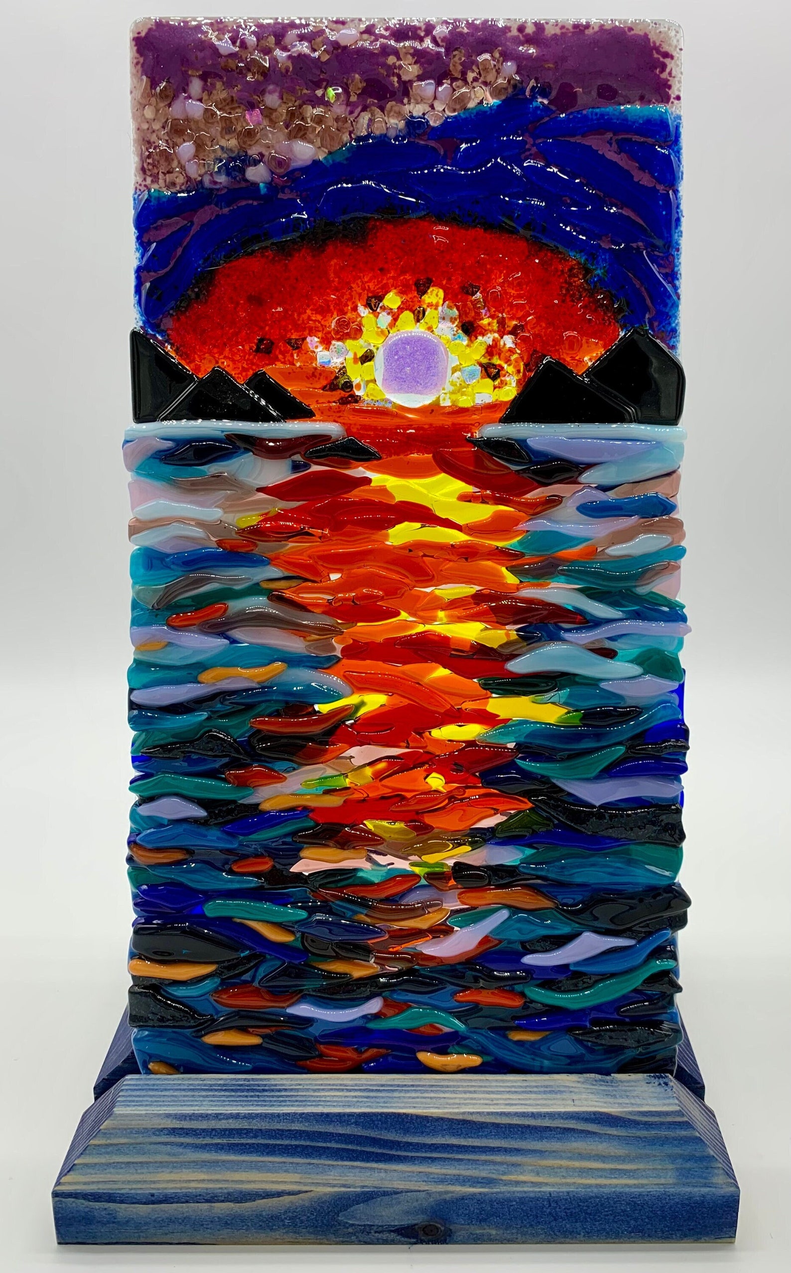 Fused Glass Art sunset Reflections - Etsy