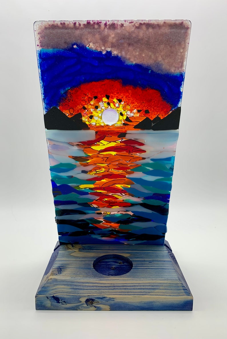 Fused Glass Art sunset Reflections - Etsy