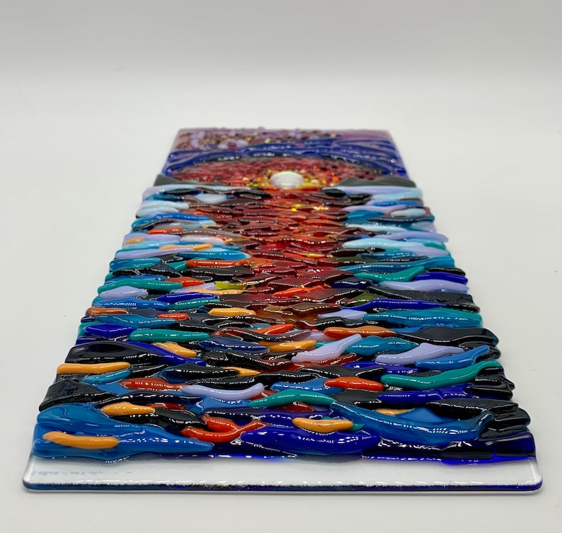 Fused Glass Art sunset Reflections - Etsy