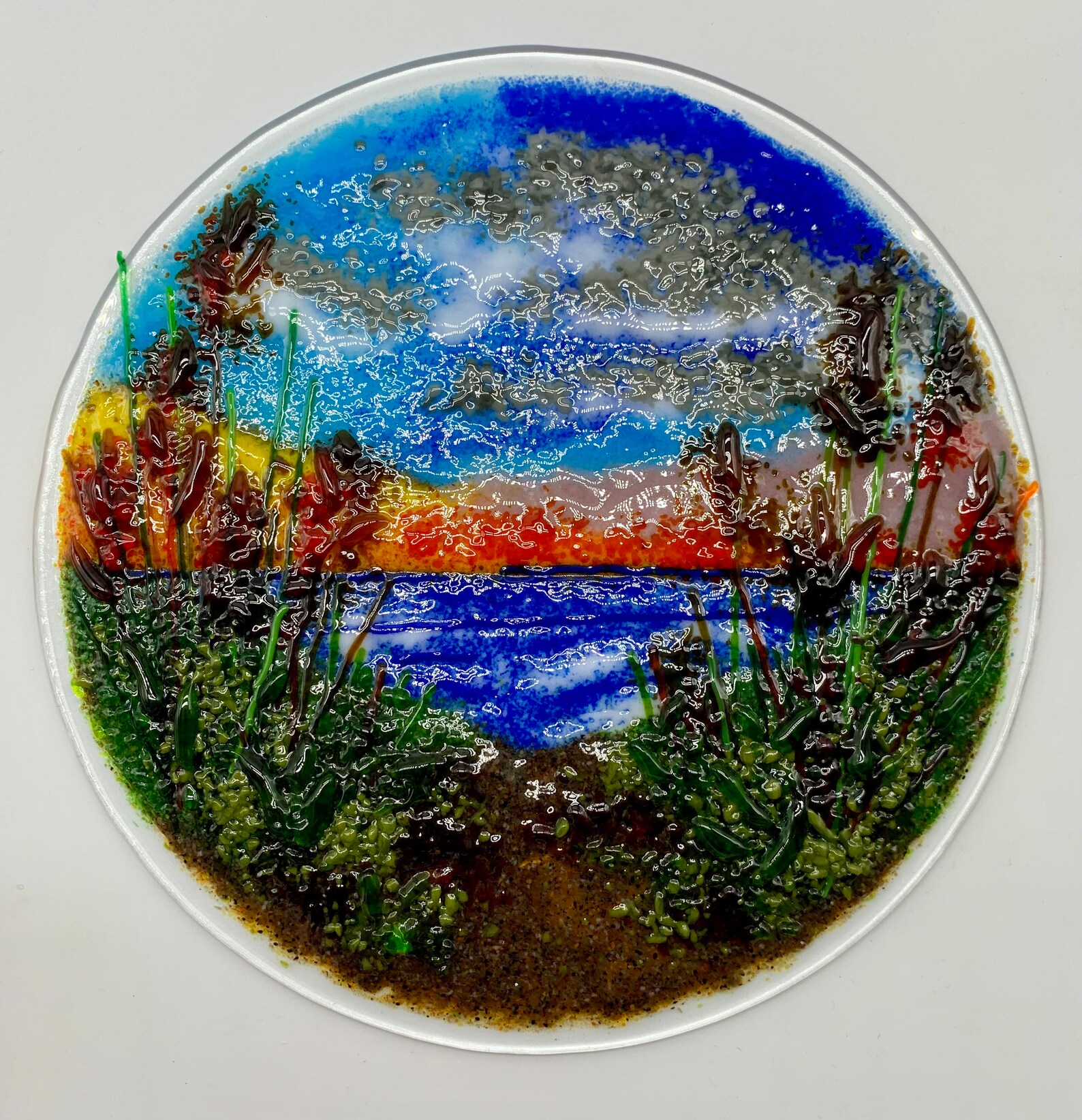 Fused Glass Art beach Sunset - Etsy