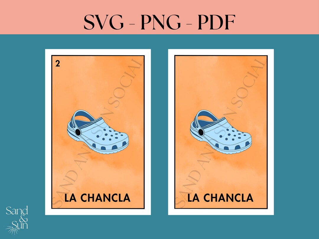 La Chancla Blue Croc Funny Loteria Card SVG, PNG, PDF Digital File | Instant Download - Etsy