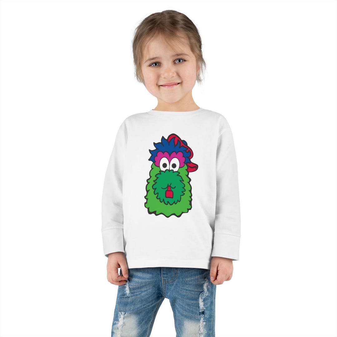 Kids Philly Green Monster Long Sleeve Shirt: Cartoon Mascot Tee - Etsy