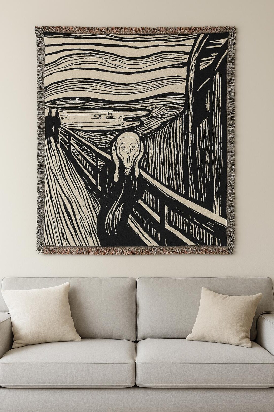 The Scream Woven Throw Blanket Edvard Munch Inspired Art Blanket ...
