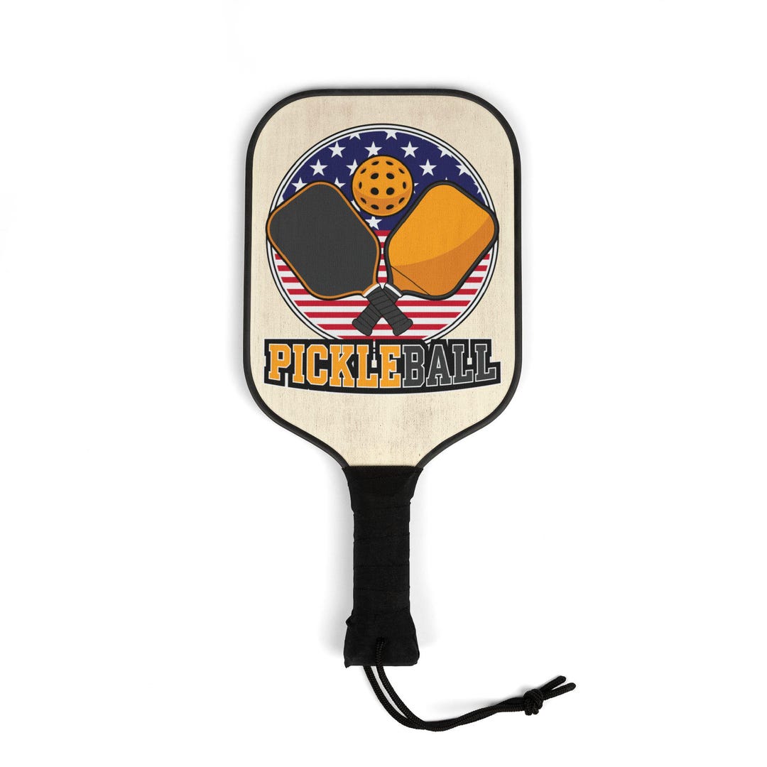 Pickleball Paddleboard Set American Flag Background Paddle Sports Gift ...