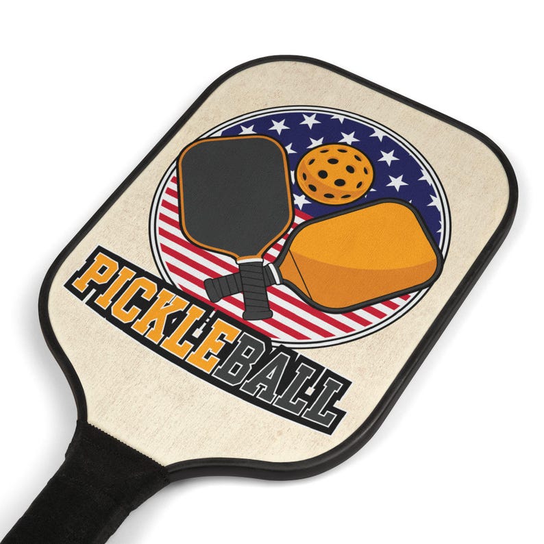 Pickleball Paddleboard Set American Flag Background Paddle Sports Gift ...