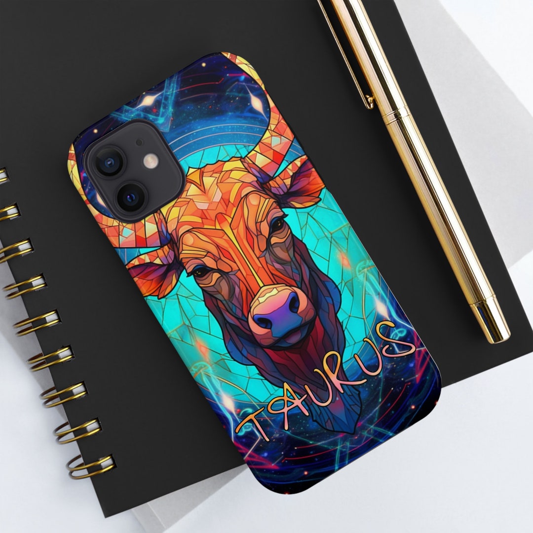 Taurus Zodiac Sign, Bull Face, Astrology Theme, Retro Neon Colored ...
