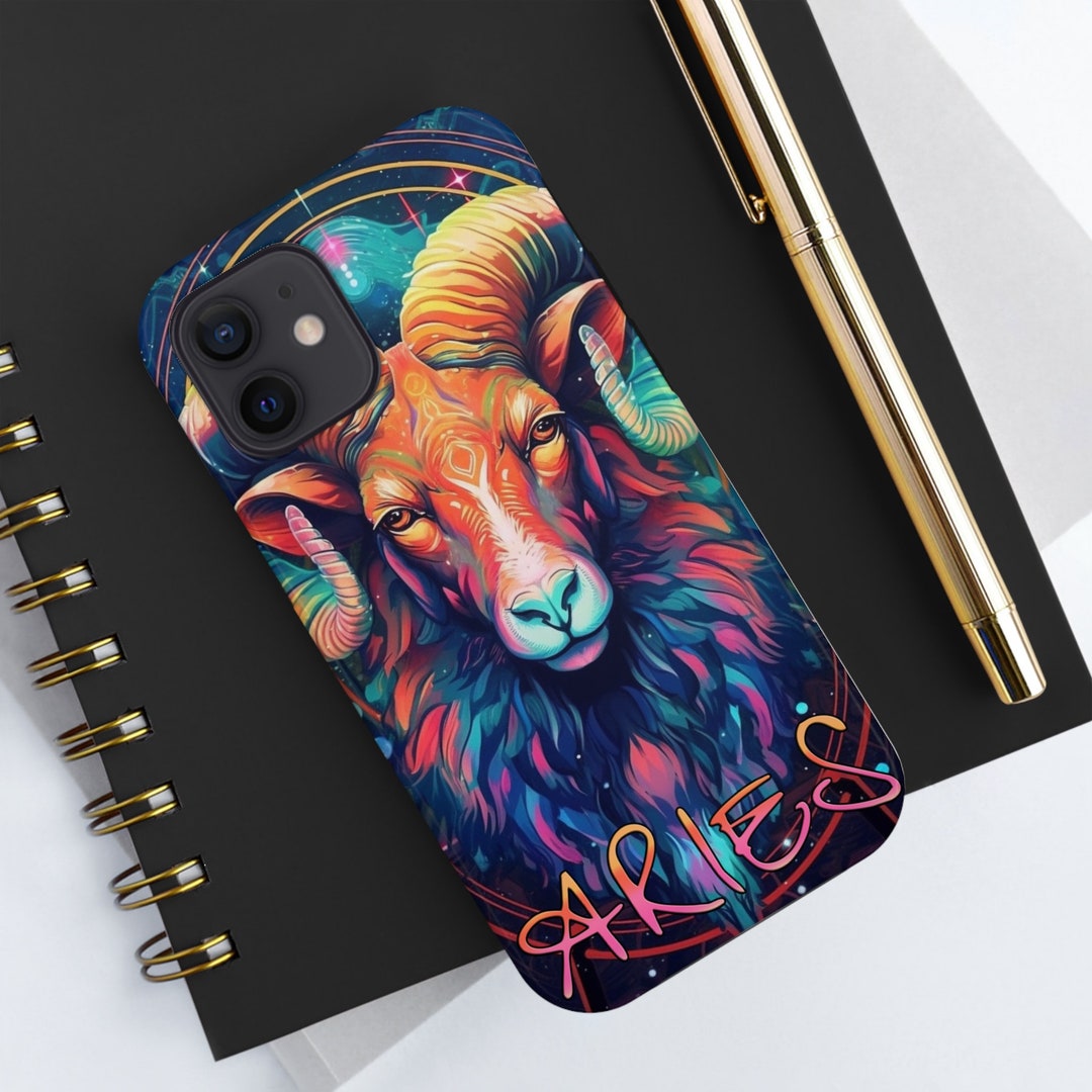 Aries Zodiac Sign, Ram Face, Astrology Theme, Retro Neon Colored, Tough ...