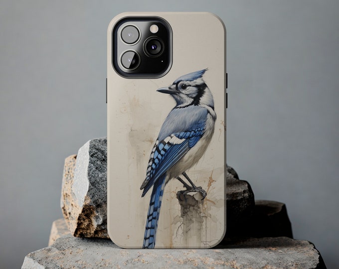 Wet Ink Drawing, Blue Jay, Profile View, Bird, Animal, Blue Ink, White ...