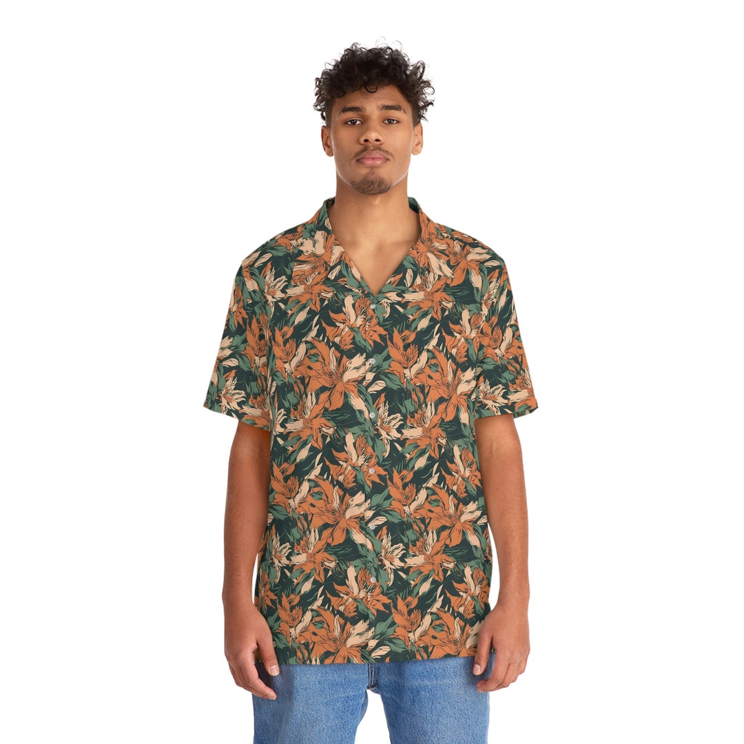 Men's Rhodesian Brushstroke Camo Inspired Hawaiian Shirt, Vacation ...