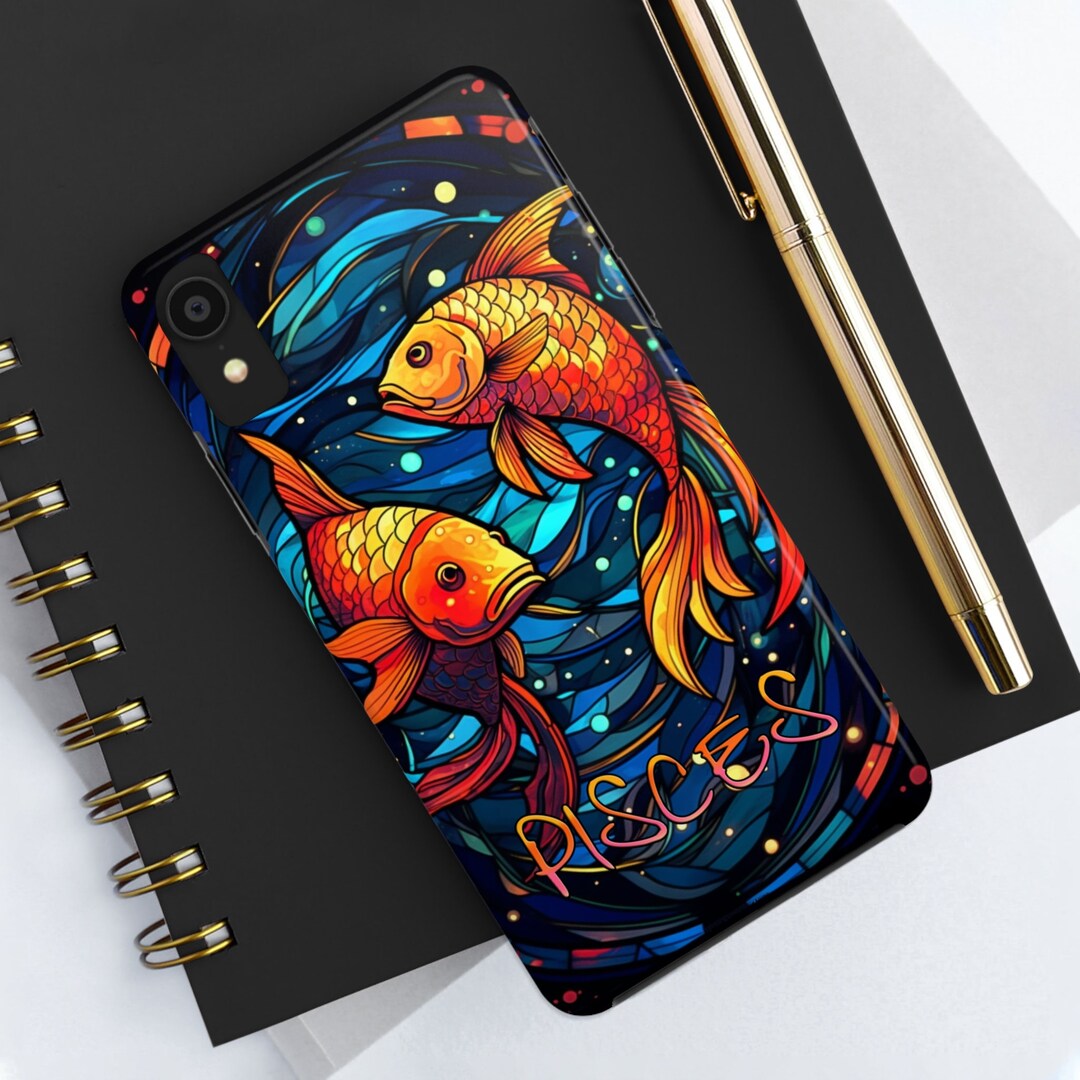 Pisces Zodiac Sign, Two Fish, Astrology Theme, Retro Neon Colored ...