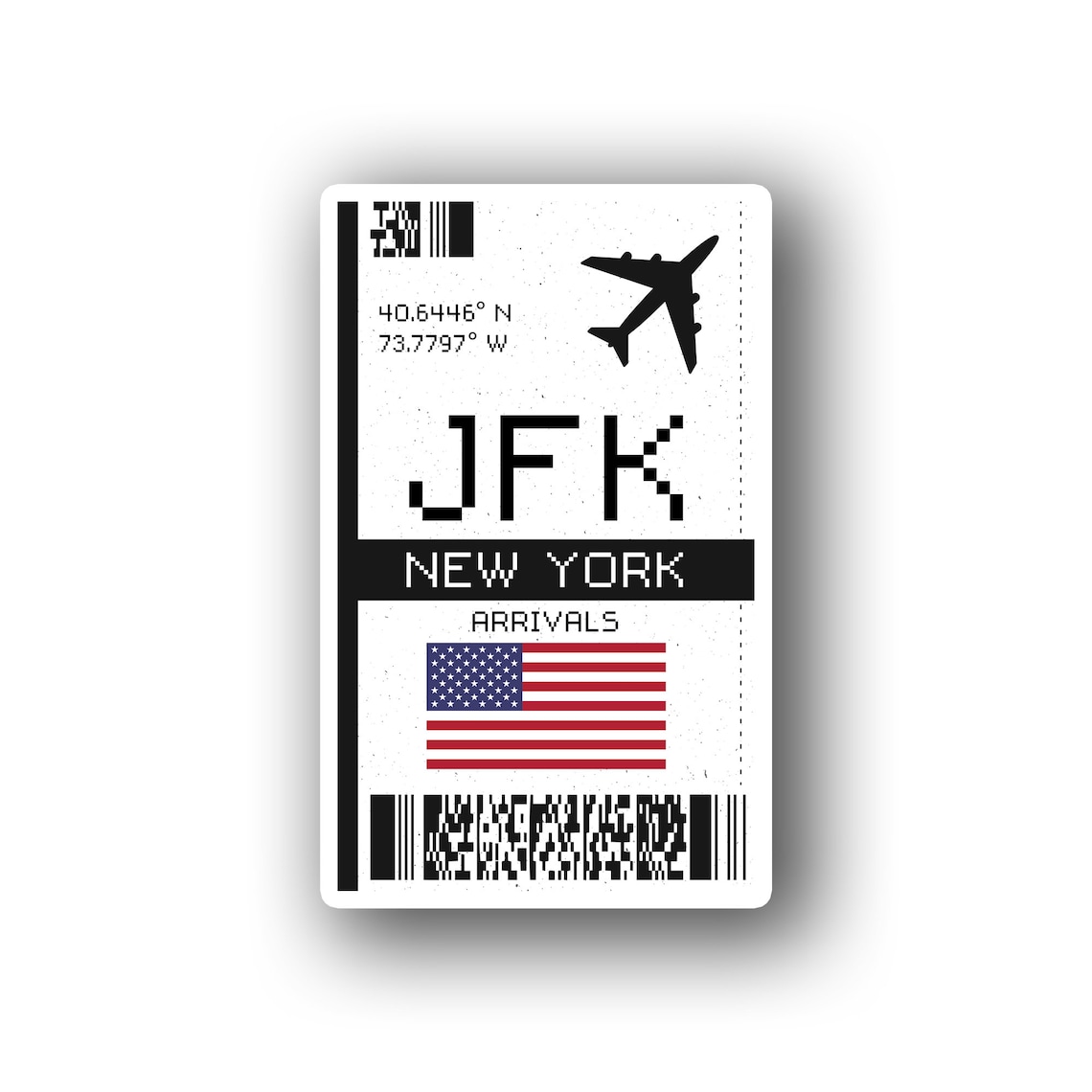 JFK New York Boarding Pass Glossy Sticker New York City Travel Sticker ...