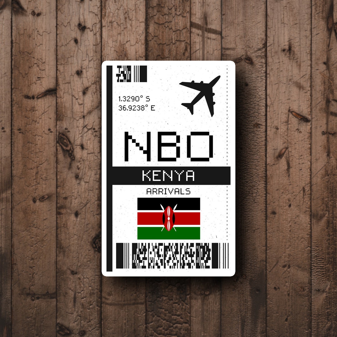 NBO Kenya Boarding Pass Glossy Travel Sticker | Africa Travel Sticker ...