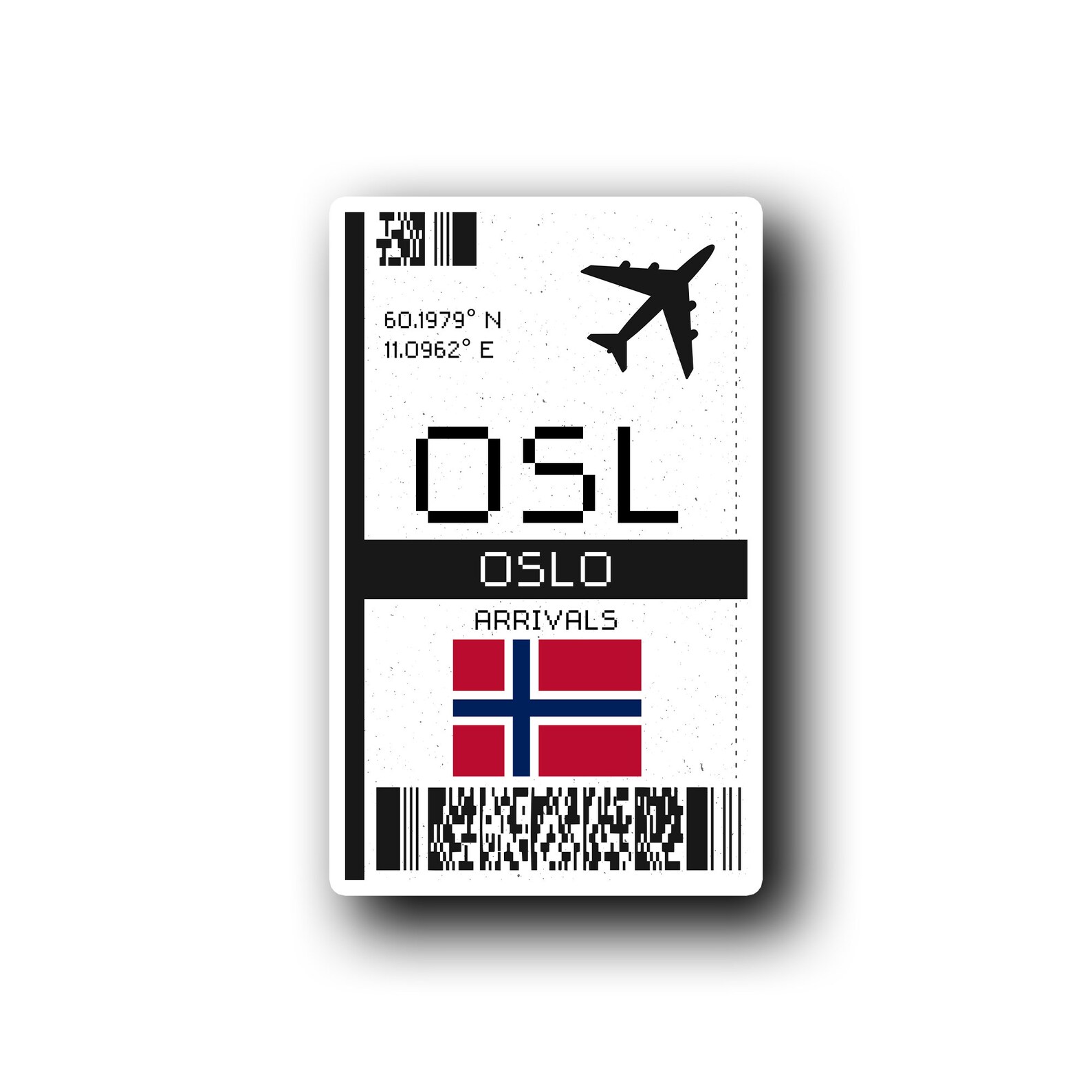 OSL Oslo, Norway Boarding Pass Glossy Sticker - Norwegian Airport ...