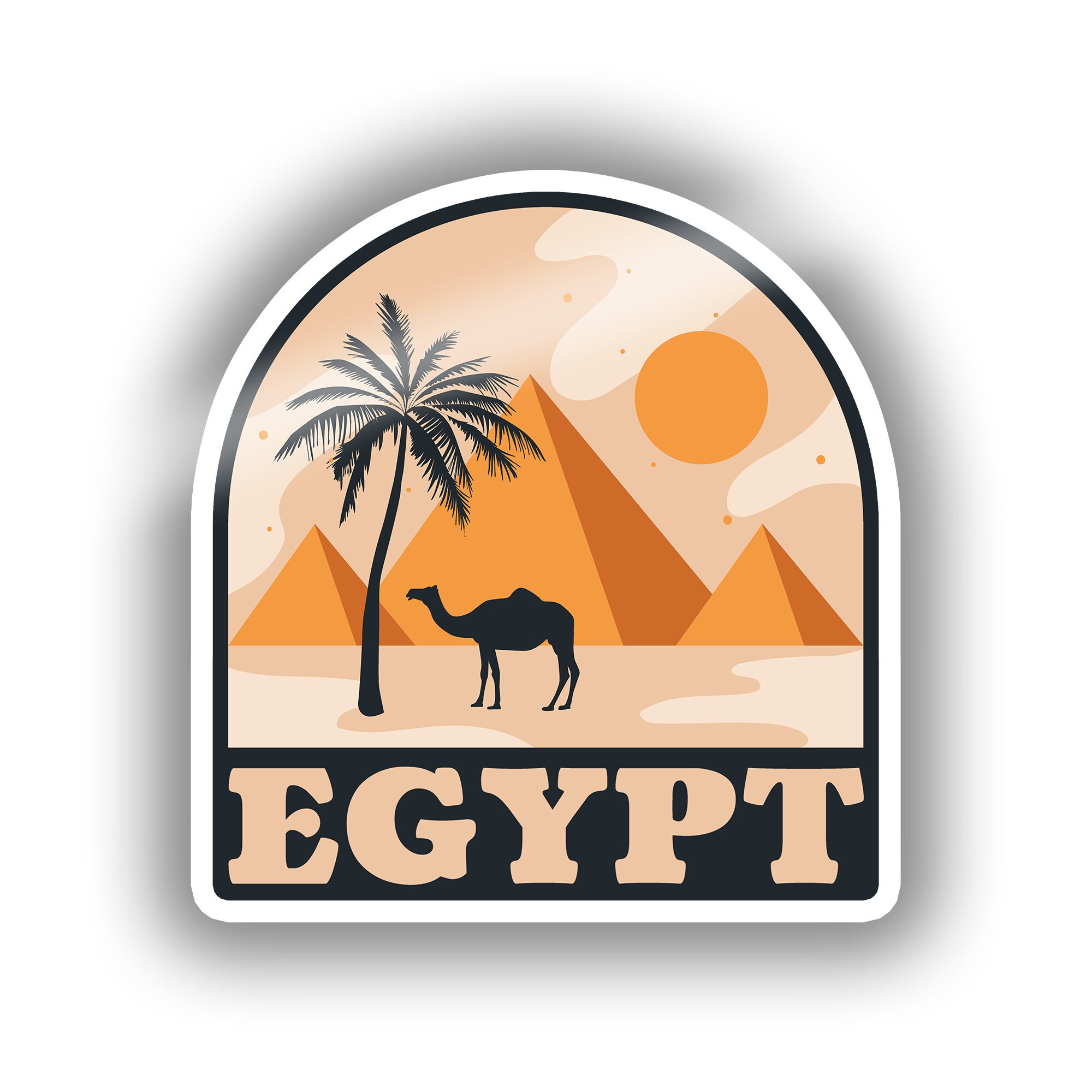 Egypt Pyramids Glossy Sticker Retro Travel Sticker Pyramid Sticker ...