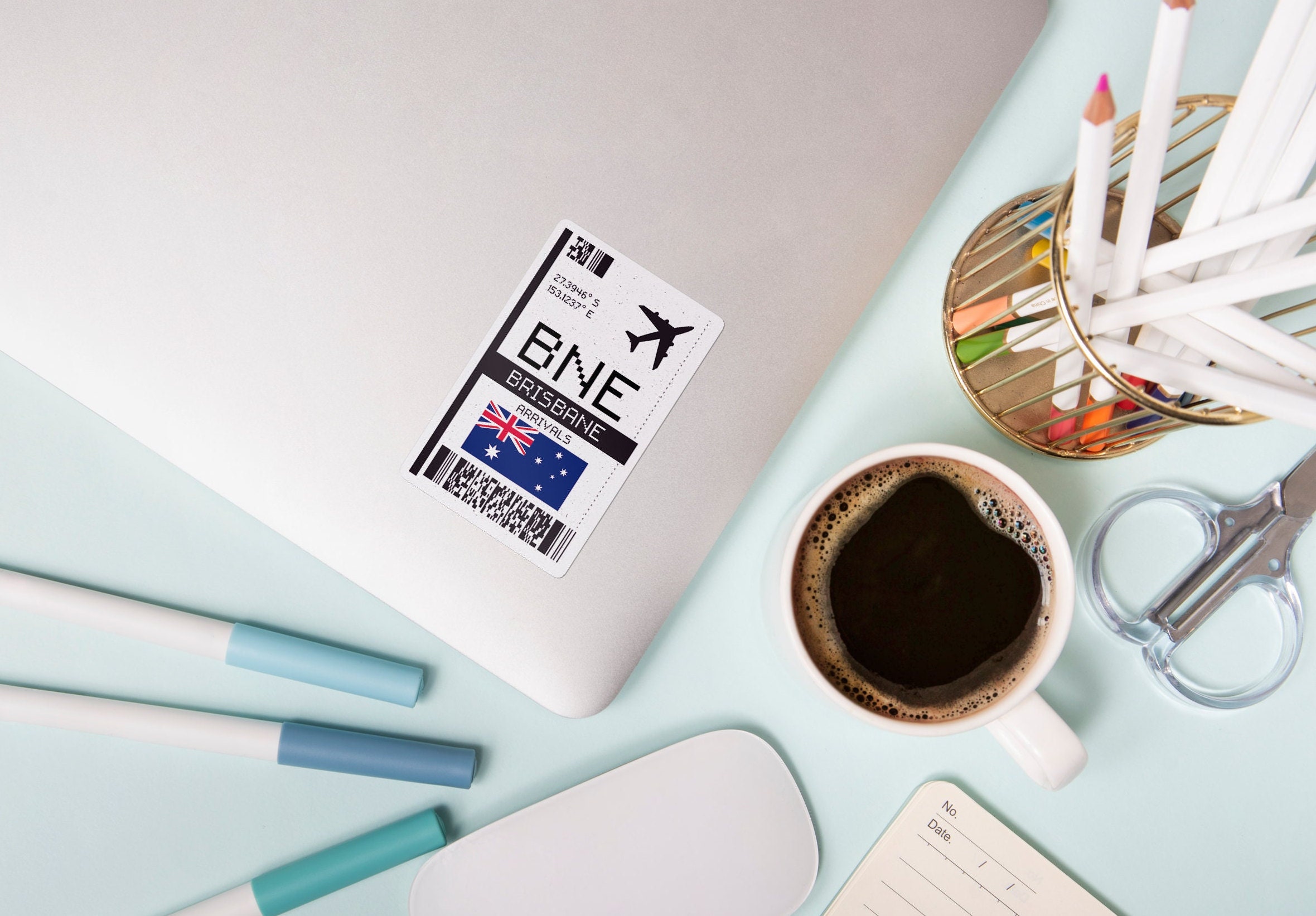 BNE Brisbane Boarding Pass Glossy Sticker | Australia Travel Sticker ...