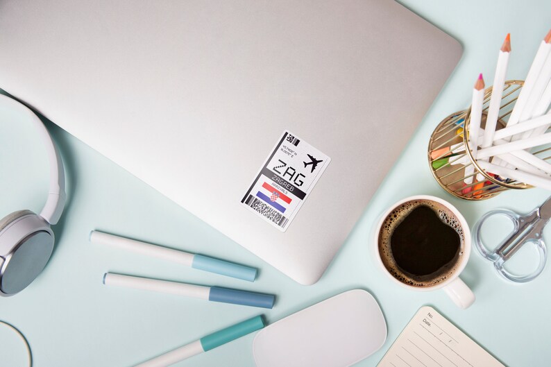ZAG Zagreb, Croatia Boarding Pass Glossy Travel Sticker | Croatia ...