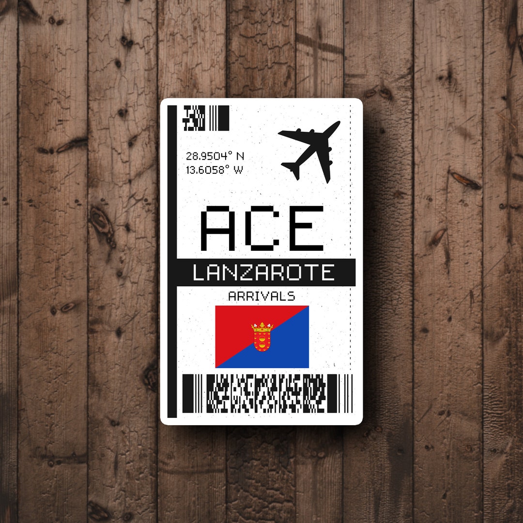 ACE Lanzarote Boarding Pass Glossy Travel Sticker - Etsy