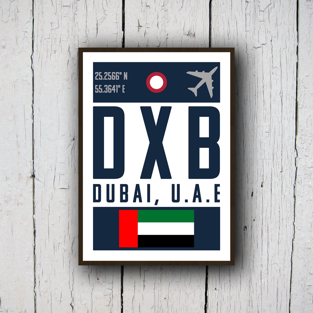 DXB Dubai A4 Glossy Print Dubai Travel Print United Arab Emirates City ...