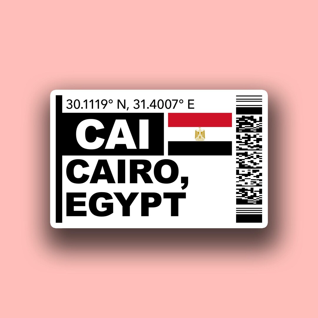 CAI Cairo Boarding Pass Glossy Travel Sticker | Egypt Travel Sticker ...