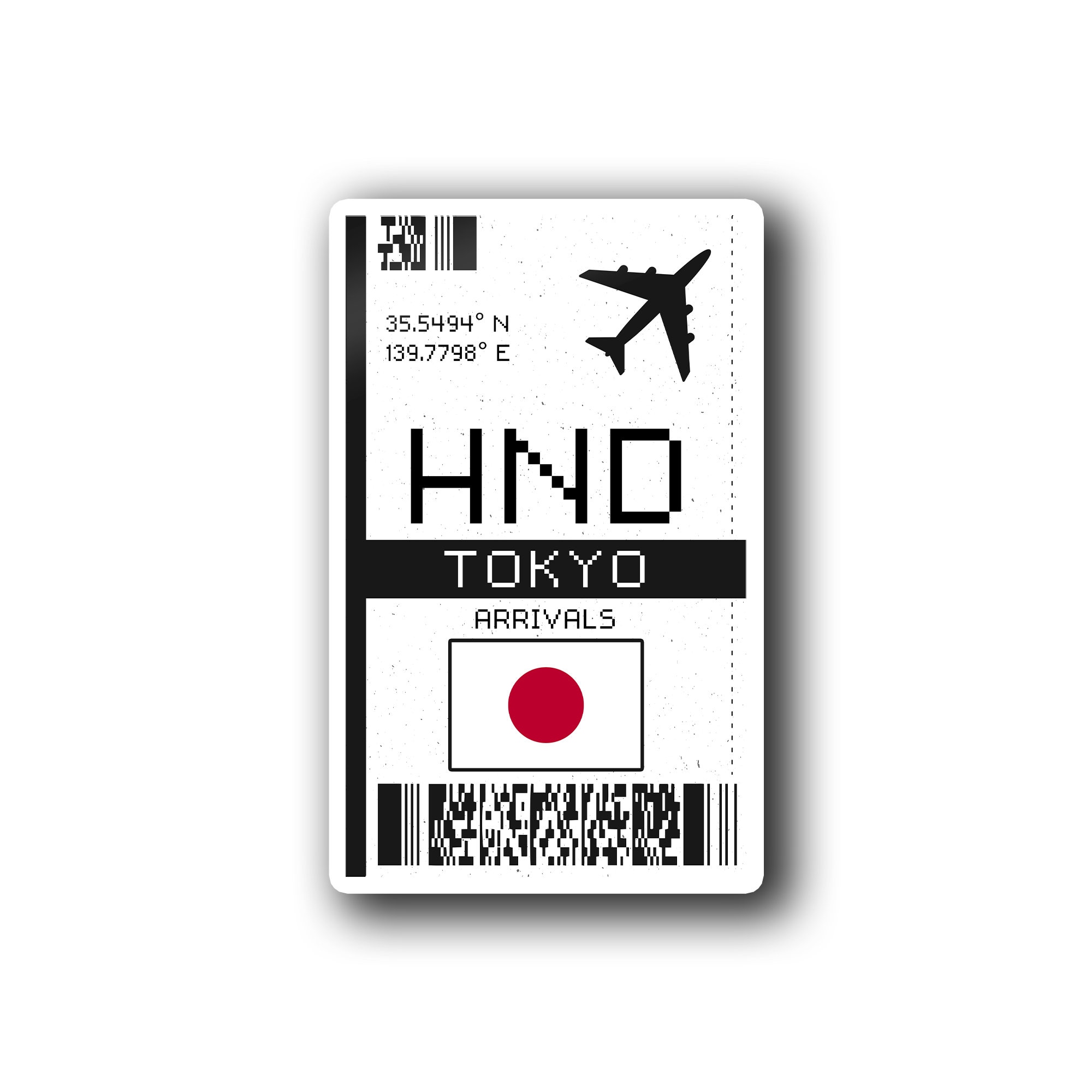HND Tokyo, Japan Boarding Pass Glossy Travel Sticker | Japan Travel ...